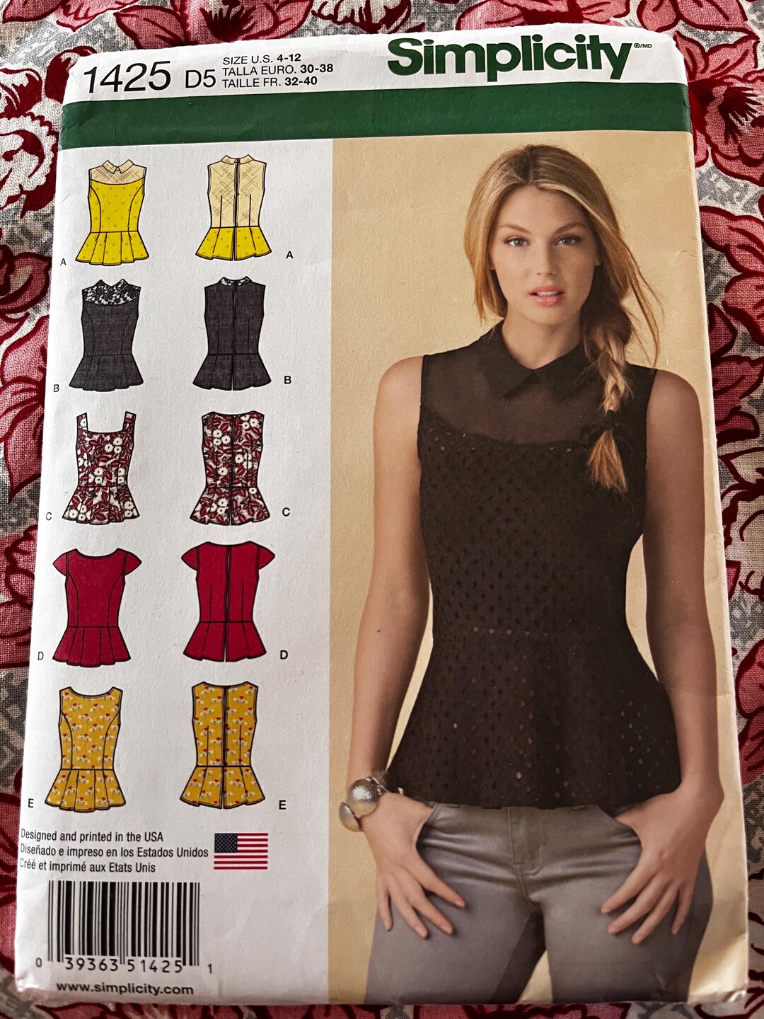 Peplum Tops With Neckline Variations in Sizes 4-12 Simplicity Sewing ...