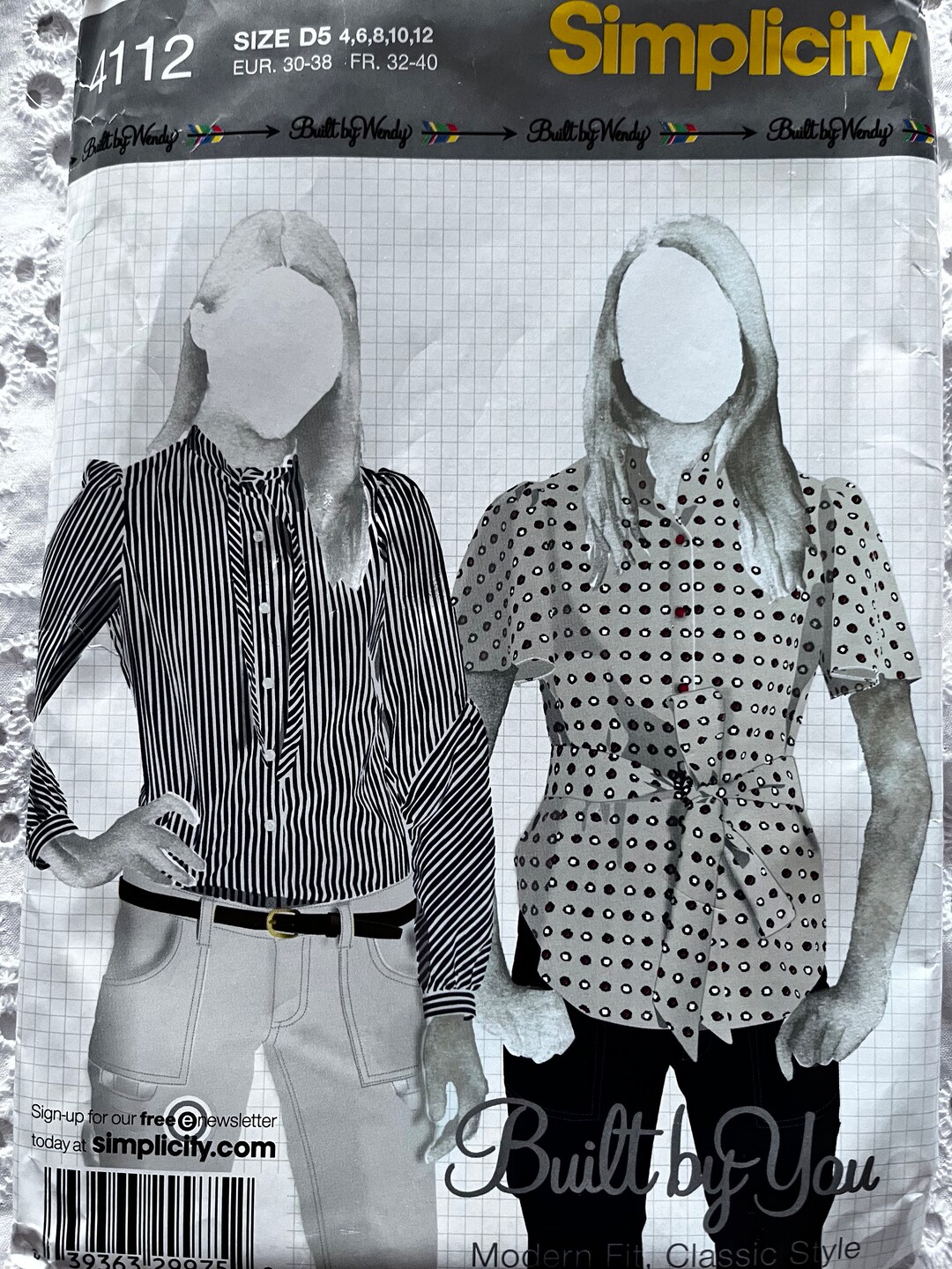 Shirt and Sash in Sizes 4-12 Simplicity Sewing Pattern 4112 Complete ...