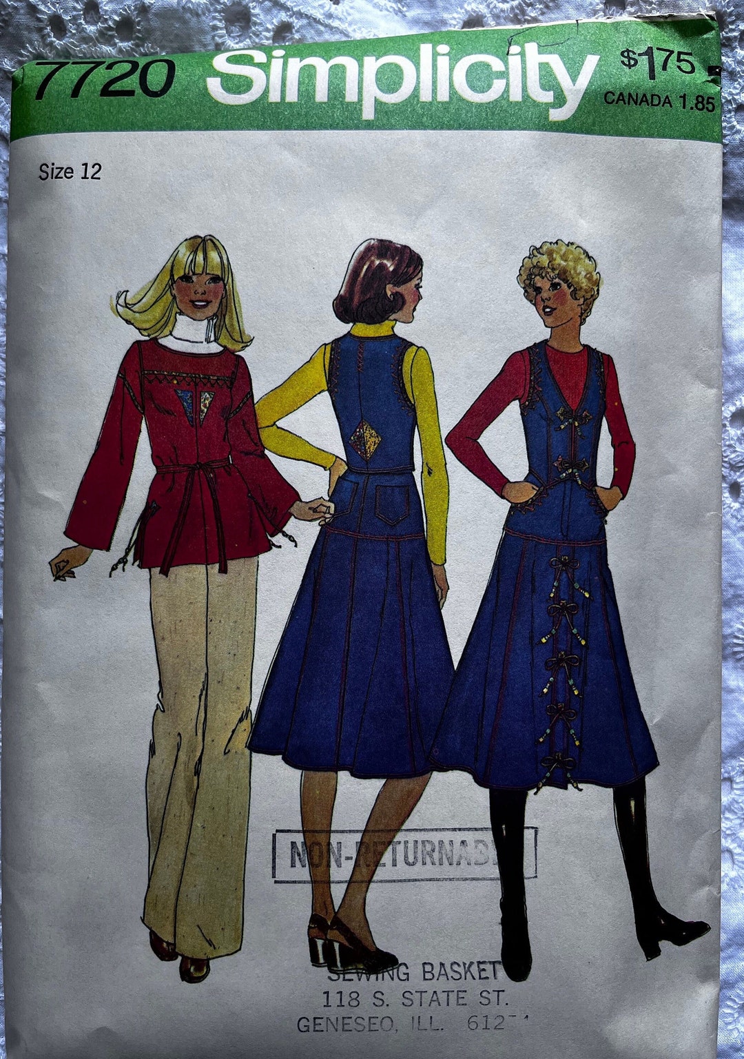 Vest, Skirt, and Pullover Top in Size 12 Complete Uncut/ff Vintage 70s ...