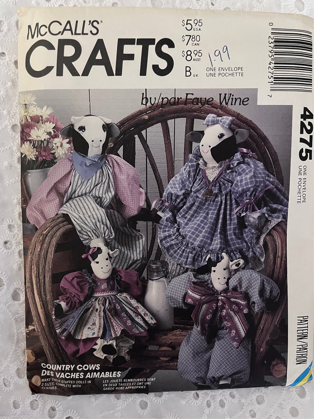 Faye Wine Design Country Cows Complete Vintage 80s Mccall's Crafts ...