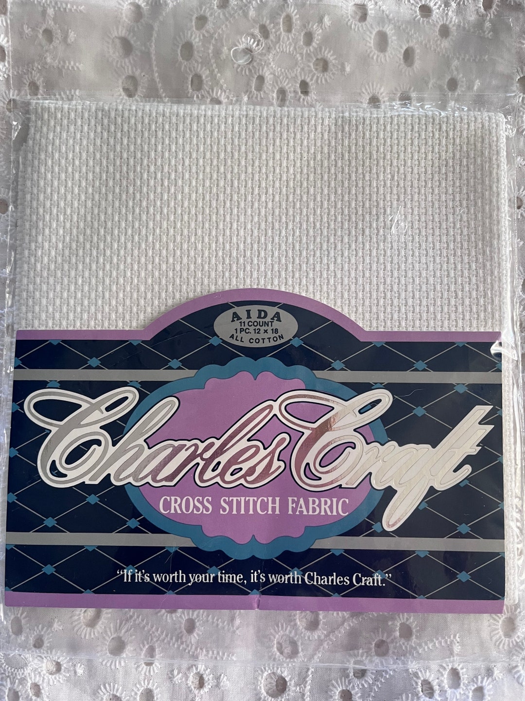 Charles Craft Cross Stitch Fabric 11 Count 12 by 18 Inches White All ...