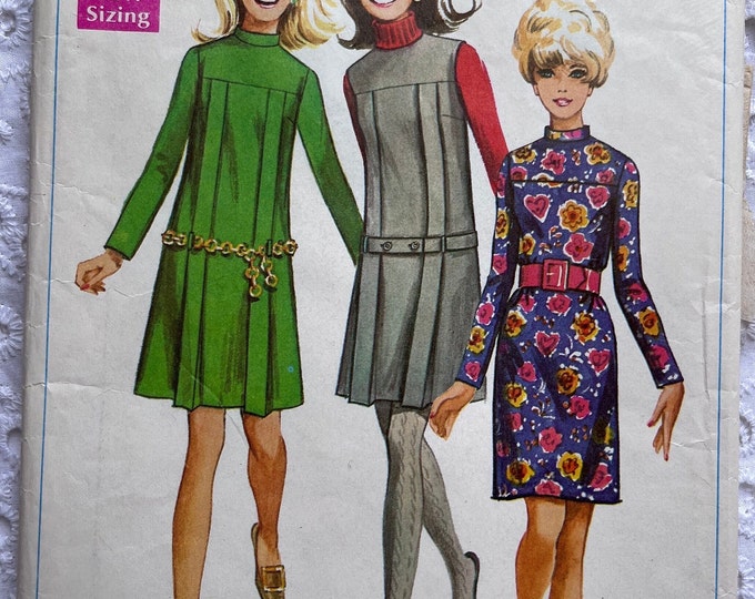 Dress or Jumper With Optional Standup Collar, Size 14 Complete Vintage ...