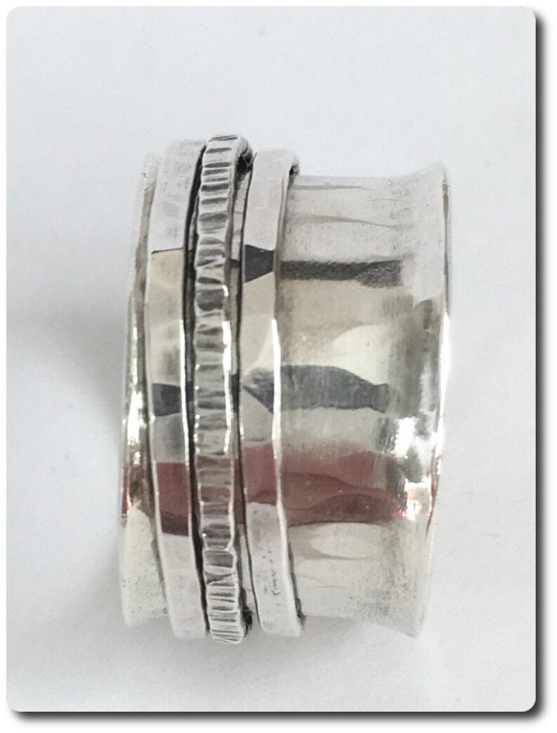 Wide Sterling Silver Spinner Ring Sterling Silver Band - Etsy