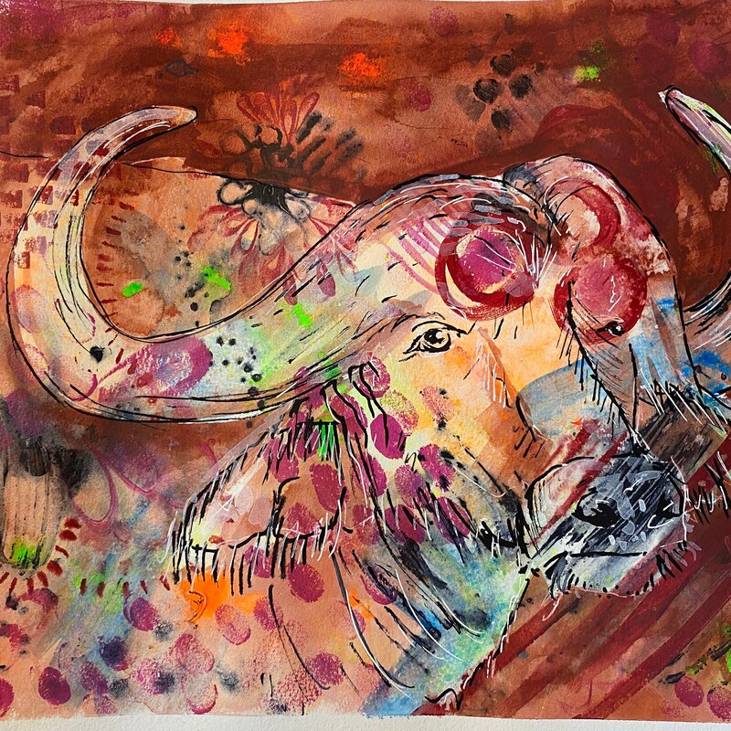 Bison Acrylic Painting Giclee Print - Etsy