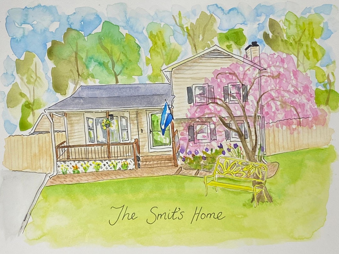 Custom House Portrait Mothers Day Gift House Drawing Personalized House ...