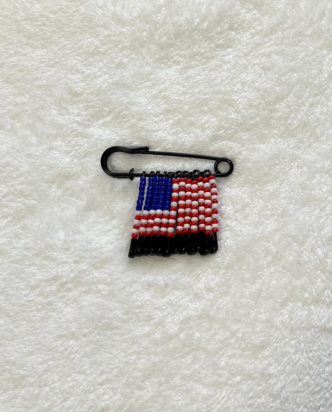 Brooch, Pin, Safety Pin, Beads, Flag - Etsy