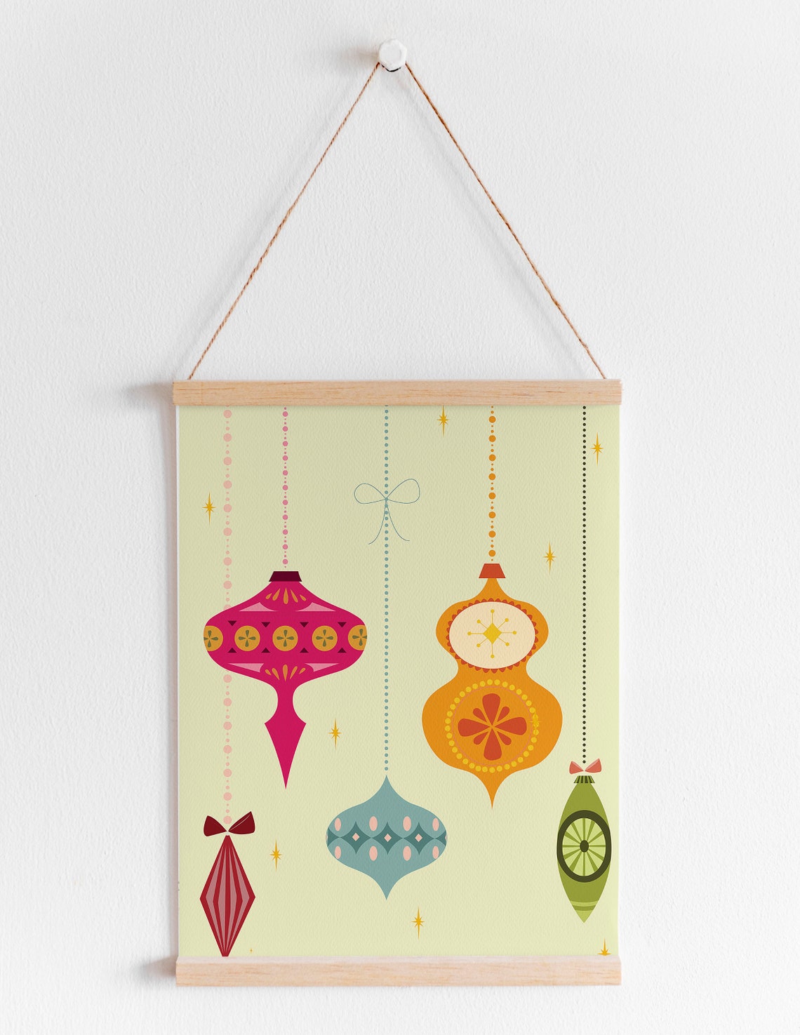 Mid Century Modern Christmas Poster // Retro Christmas Poster | Etsy