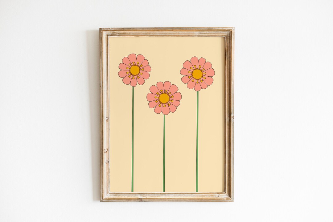 1960's Inspired Flower Print // 60's Inspired Poster // Flower Poster ...