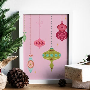 Mid Century Modern Christmas Poster // Retro Christmas Poster ...
