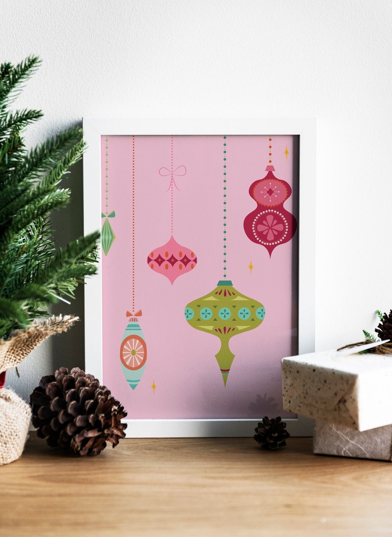 Mid Century Modern Christmas Poster // Retro Christmas Poster - Etsy