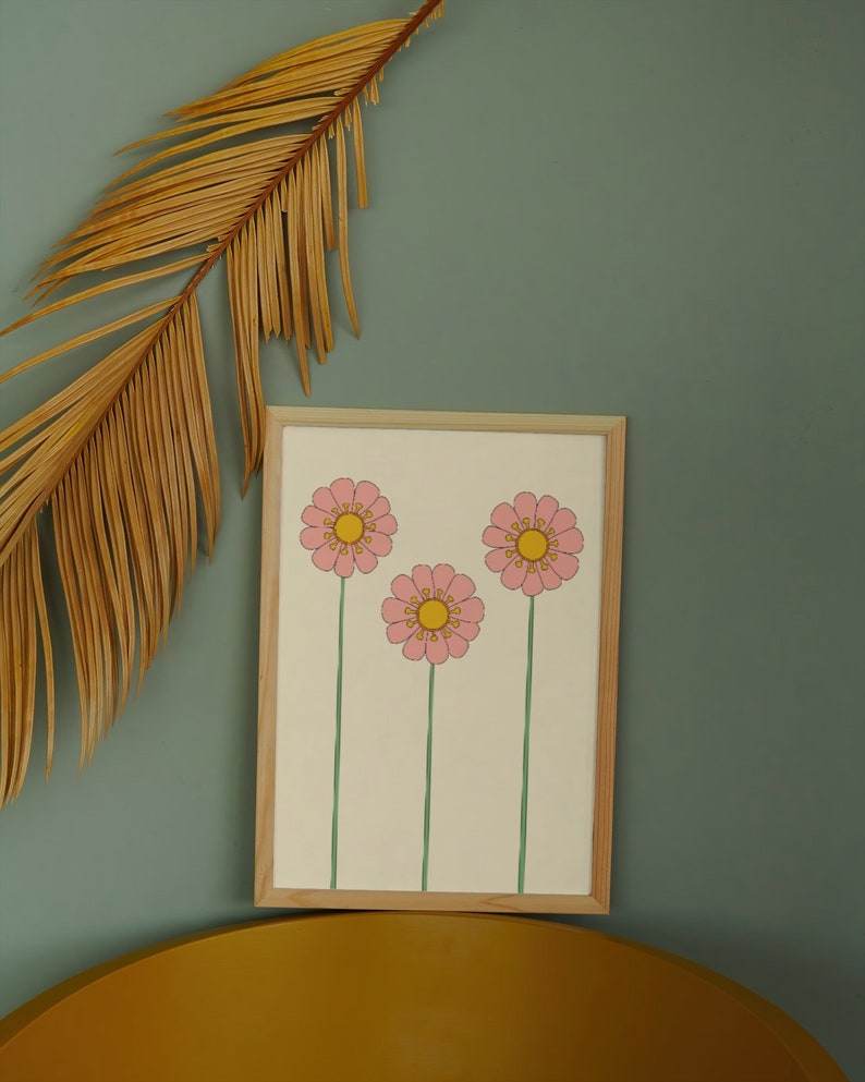 1960's Inspired Flower Print // 60's Inspired Poster - Etsy
