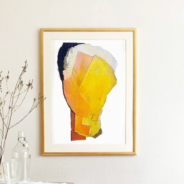 Yellow Abstract Art - Etsy
