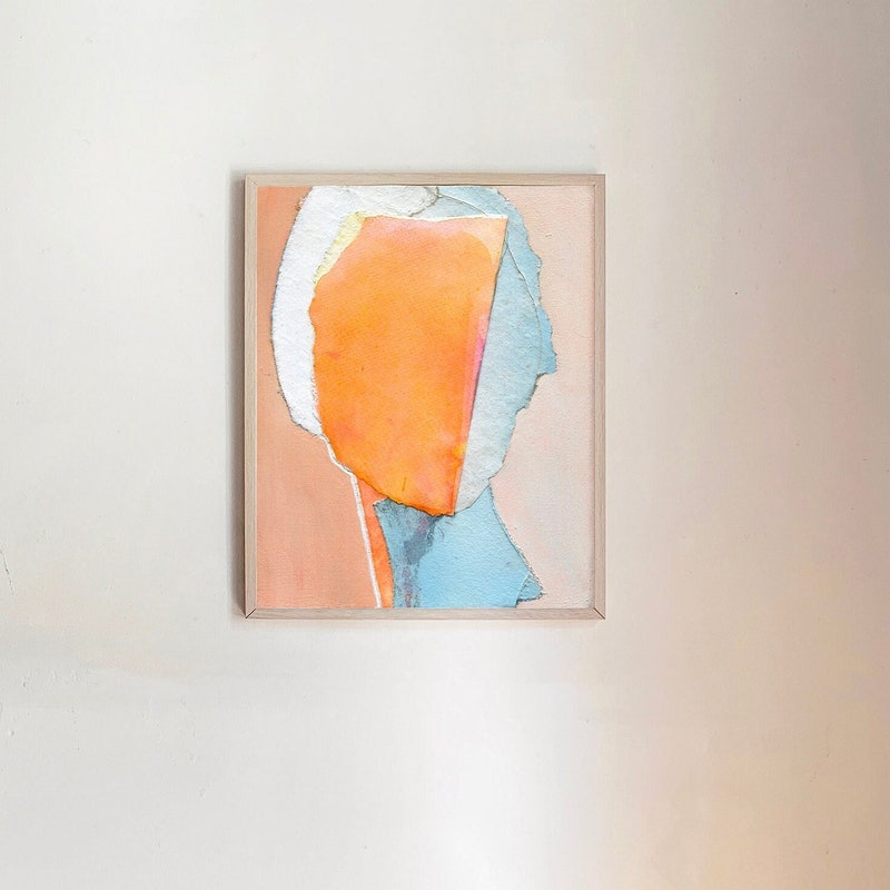 Blue Orange Abstract - Etsy