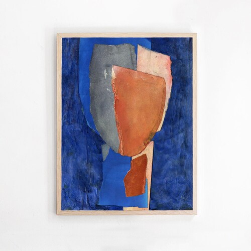 Navy Blue and Rust Abstract Wall Art. Modern Abstract Art. - Etsy Canada