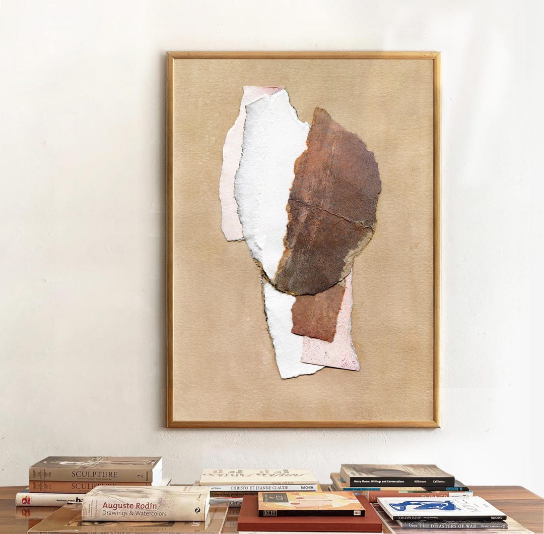 Neutral Abstract Head Painting Print: Beige Brown Minimalist Wall Art ...