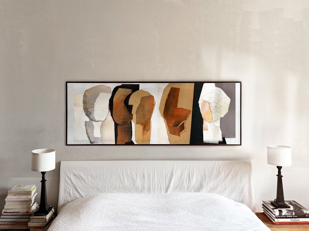 Possibilities - Horizontal Beige, Brown, Black and White Abstract Art ...