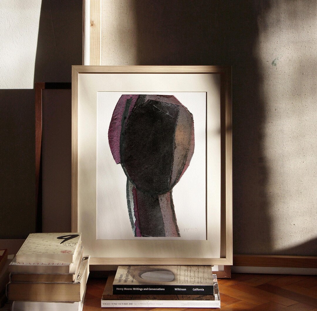 Simple Contemporary Wall Art Print, Figurative Black Artwork, Minimal ...