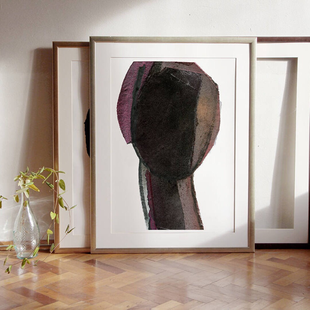 Woman Head Silhouette Large Abstract Painting Print of - Etsy