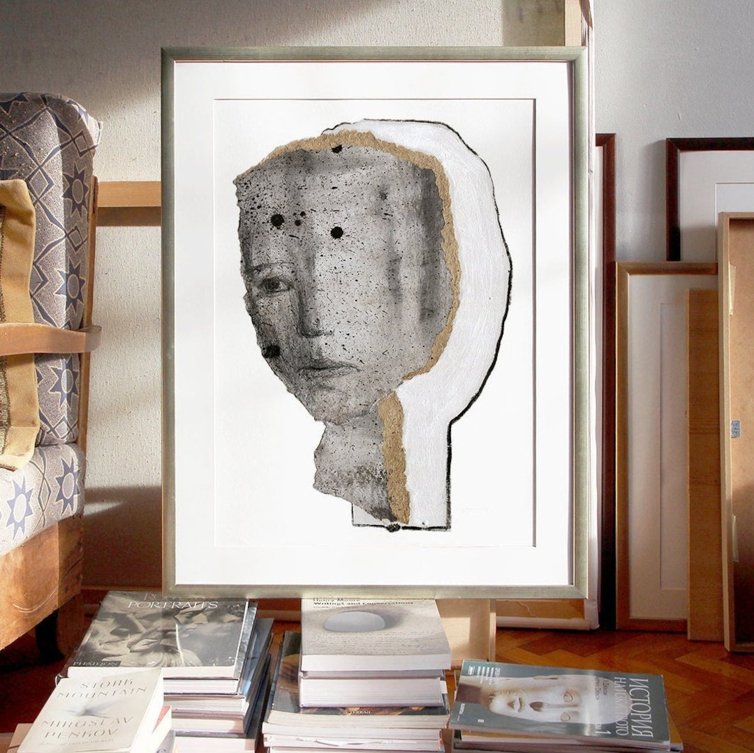 Mercy - Oversized Abstract Woman Face Wall Art, Extra Large Print ...