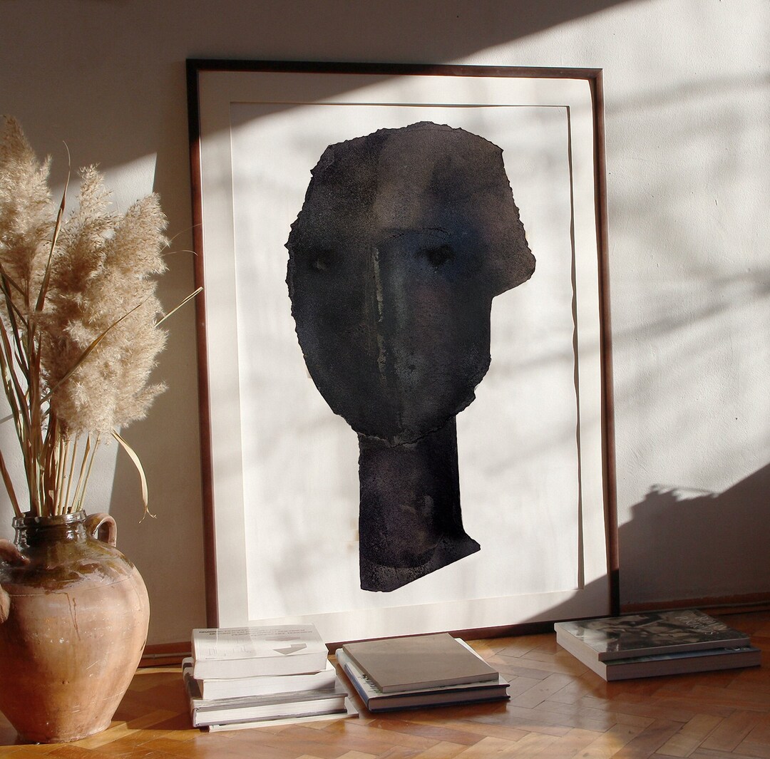 Extra Large Contemporary Art Print With Huge Abstract Head Painting ...
