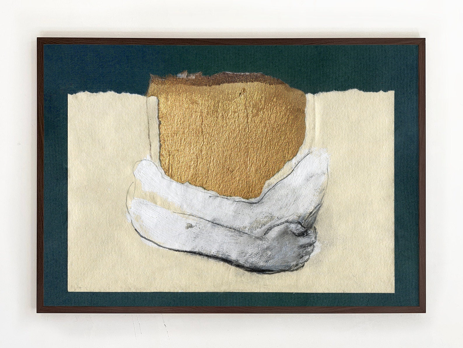 Treasure Art Print of Original Artwork Green and Gold | Etsy