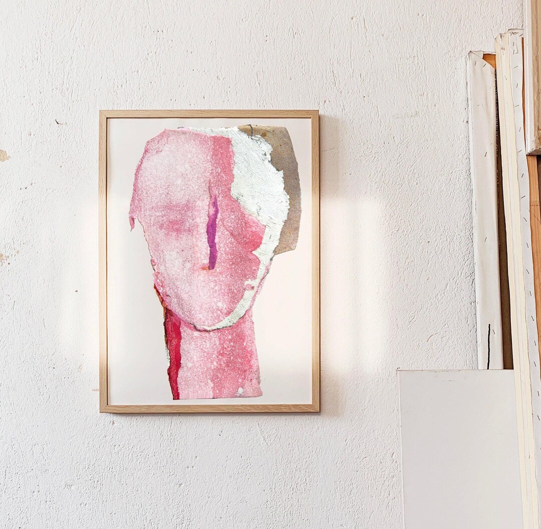 Sweet Memory - Abstract Woman Print, Large Pink Wall Art, Female ...