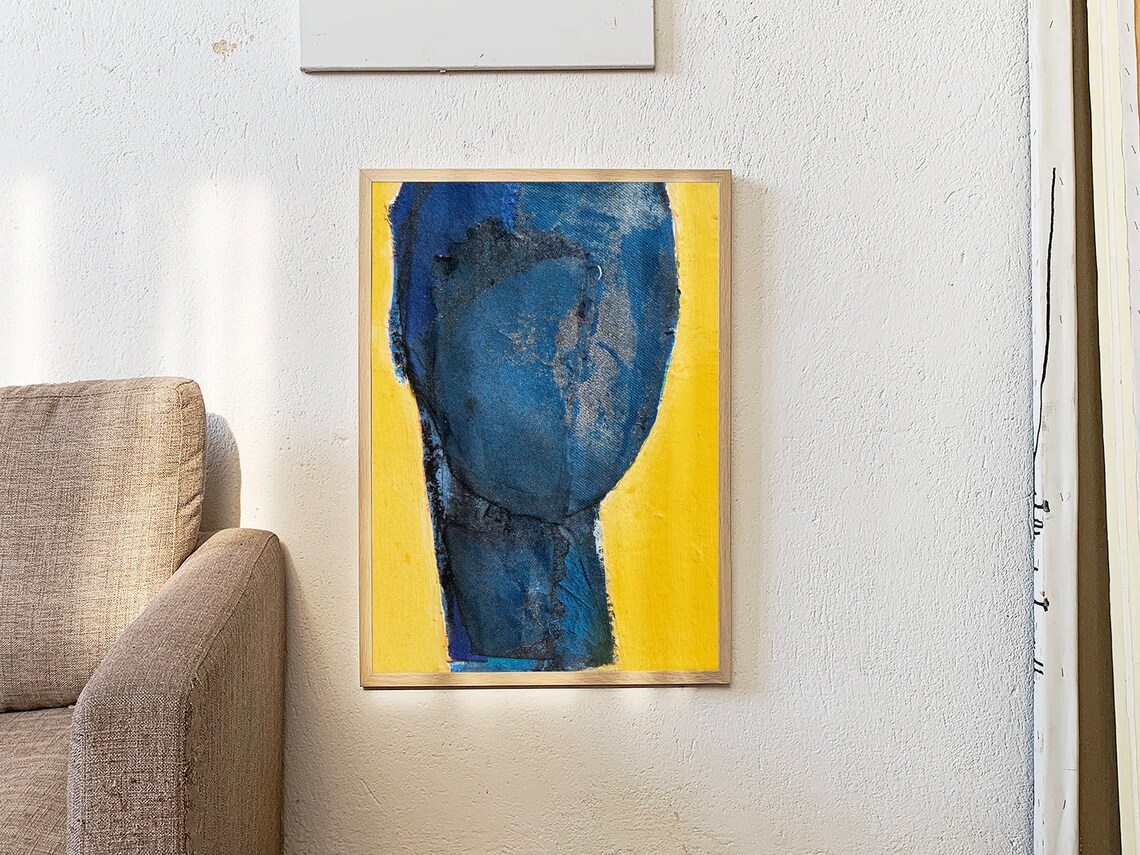 Deep Shadow Man Head Contemporary Modern Art Print Large - Etsy