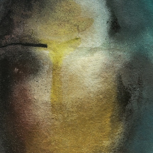 Large Abstract Woman Portrait in Green, Wall Art Print of Original ...