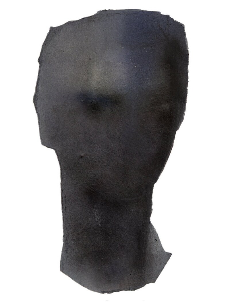 Dark Grey Man's Head Fine Art Print of Original - Etsy
