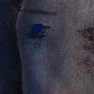 Blue Eye Face Art Print of Abstract Modern Painting, Blue Abstract Art ...