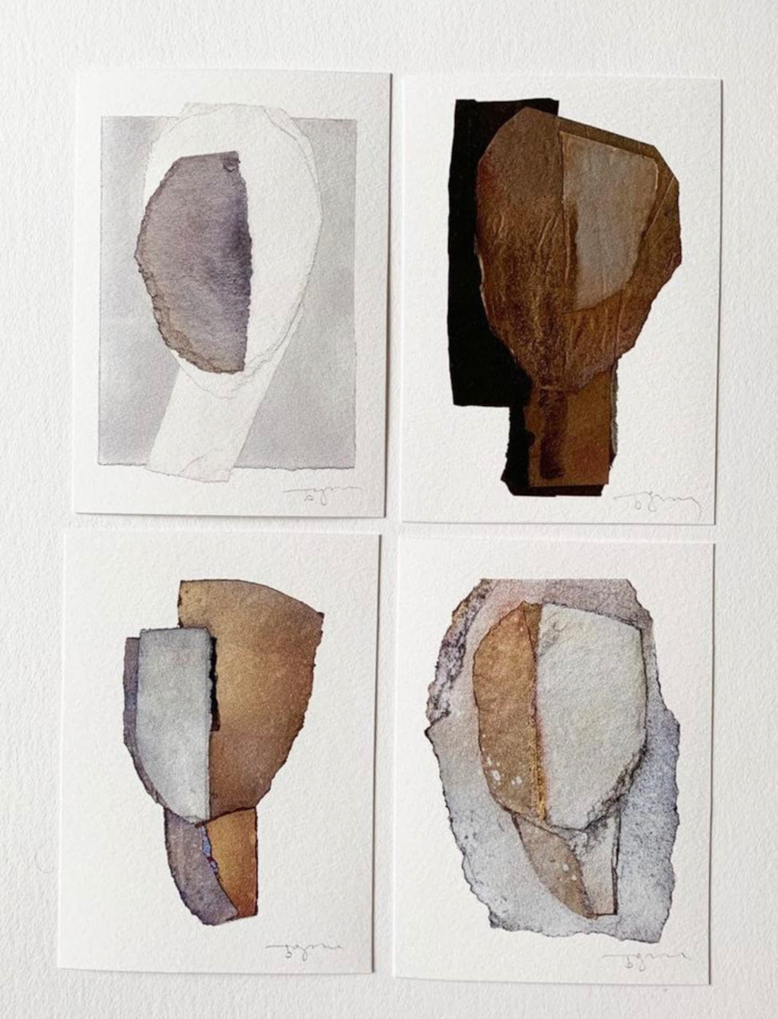 Minimal Modern Art Set of 4 Artworks Abstract Art Collection - Etsy