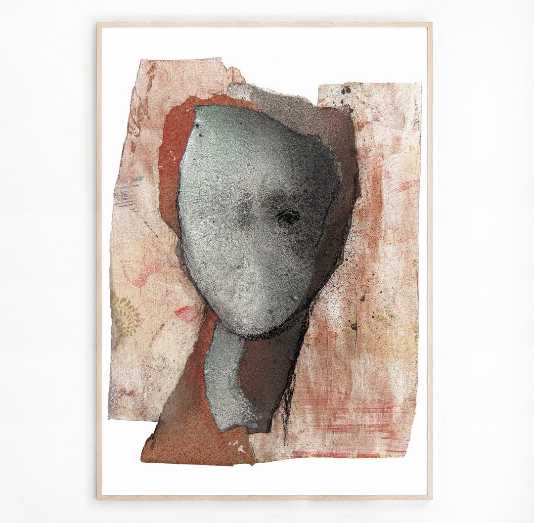 Nostalgia Abstract Woman Art Print, Female Head Painting, Modern ...