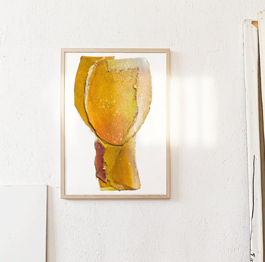 Sparkling Sun - Warm Yellow Abstract Art Print of Original Modern ...