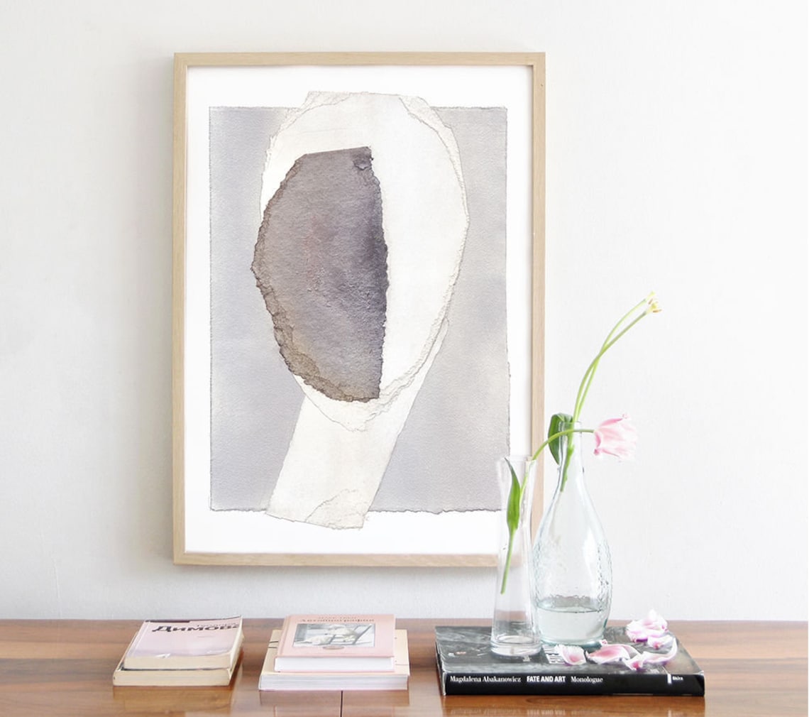 Minimalist Grey Art Print Abstract Artwork of Original Smooth - Etsy