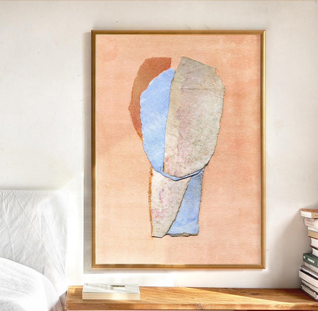 Abstract Head Painting Print: Minimalist Pastel Colors, Modern Wall Art ...