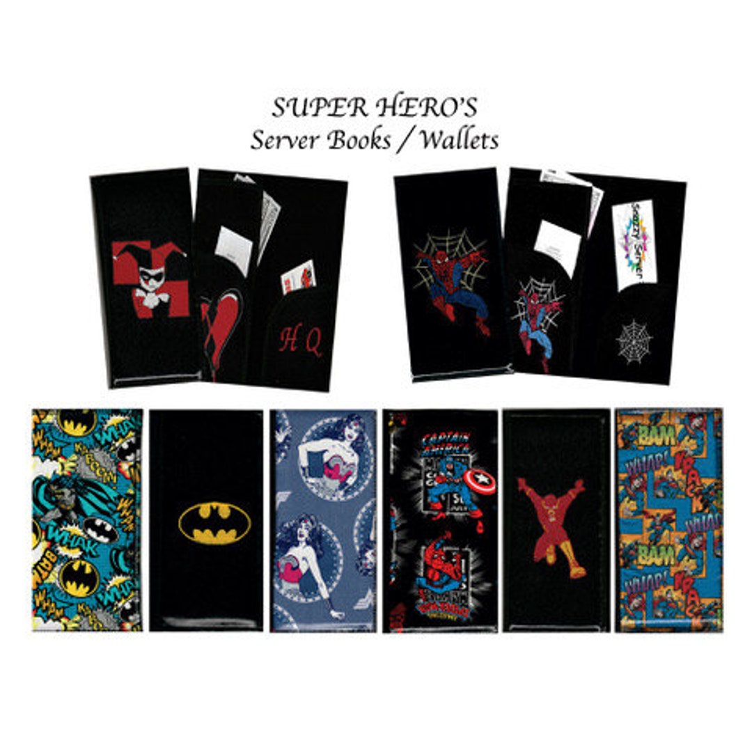 Server Wallet/super Hero and Villain Fabric - Etsy