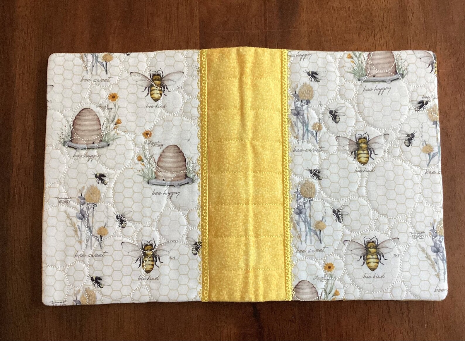 Quilted and Embroidered Bee and Hive Notebook Cover - Etsy