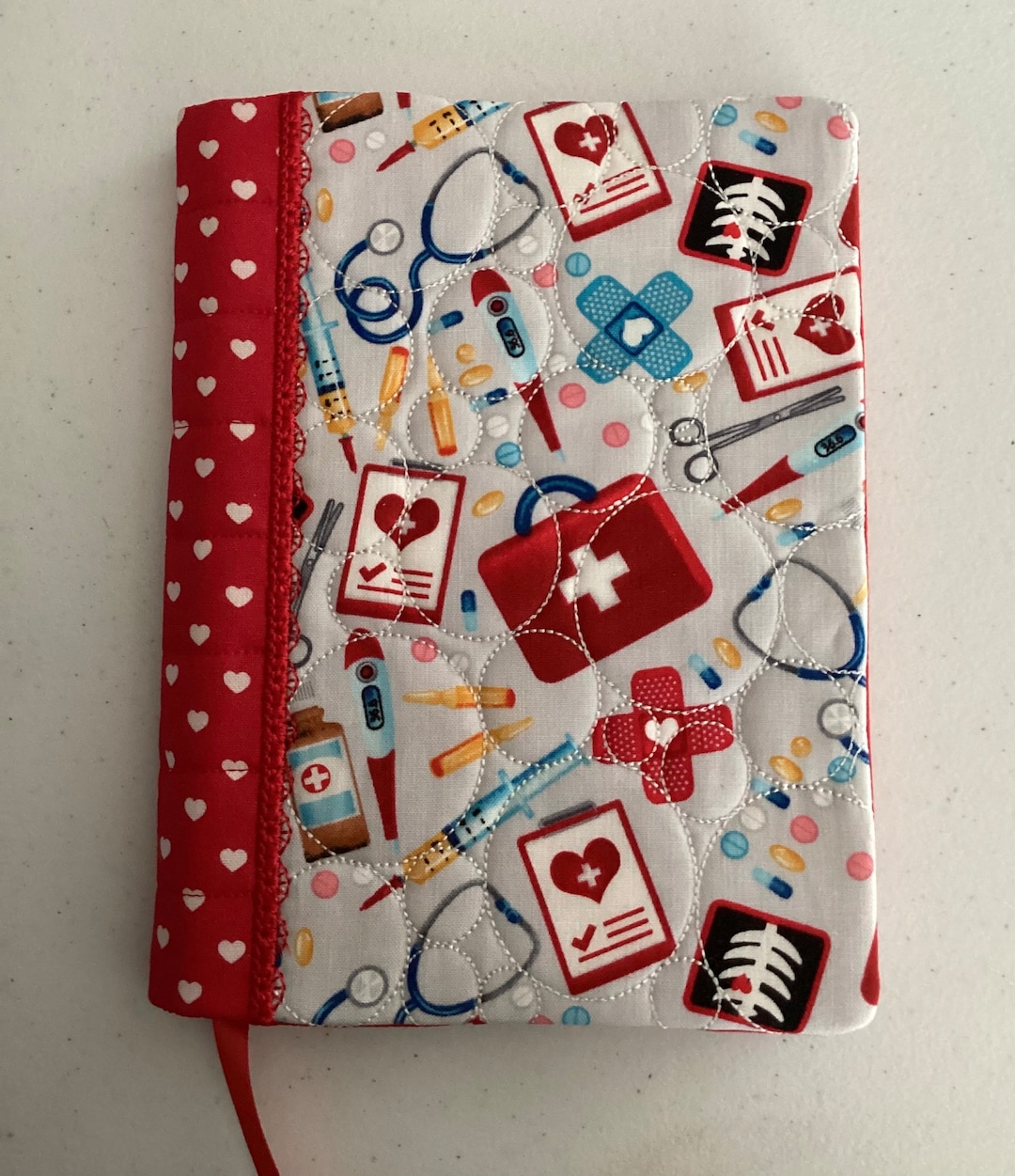 Quilted and Embroidered First Aid/medical Notebook Cover - Etsy