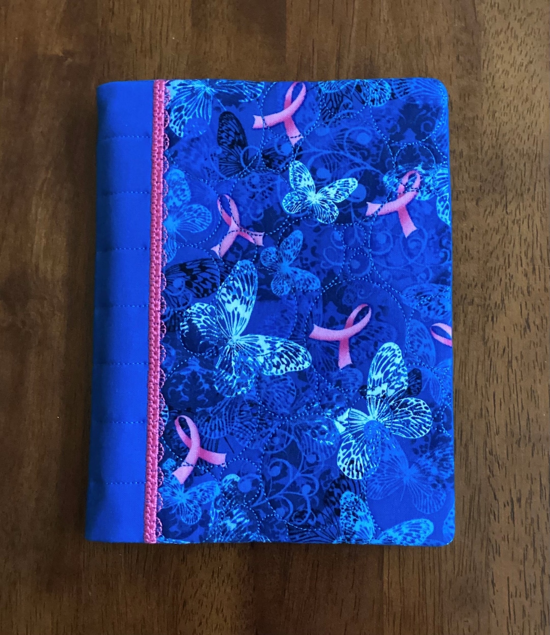 Quilted and Embroidered Breast Cancer Awareness Notebook Cover - Etsy