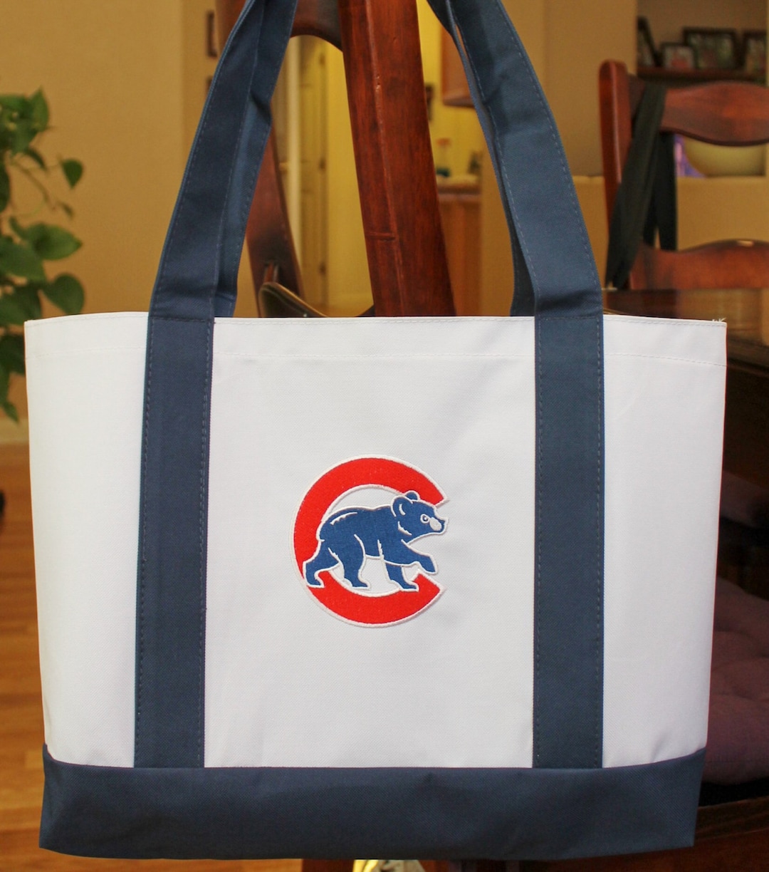 Chicago Cubs Embroidered Tote - Etsy