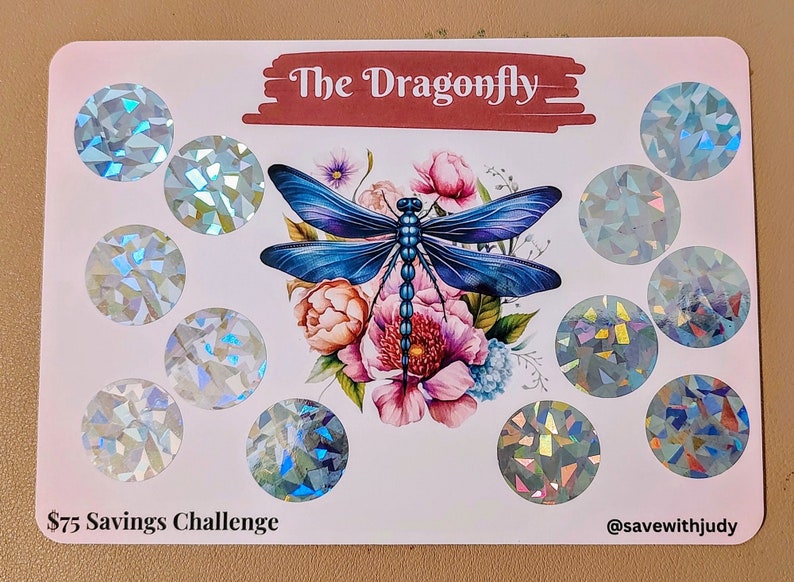 Dragonfly Scratch-off Savings Challenge: 50, 75, 100 Dollar Savings - Etsy