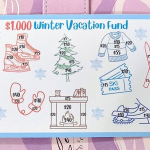 Winter Vacation Savings Challenge for A6 Cash Envelopes | Printable ...