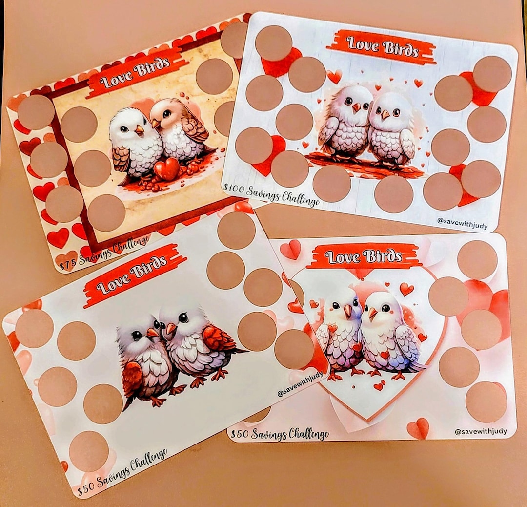 Love Birds Scratch-off Savings Challenge: 5x7 Card - Etsy