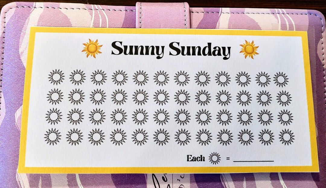 A6 Budget Binder Insert: Sunny Sunday Savings Challenge (printable) - Etsy