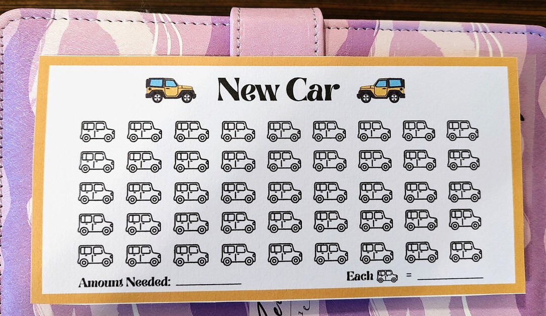 New Car Savings Challenge for A6 Cash Envelopes | Printable | Fits in ...