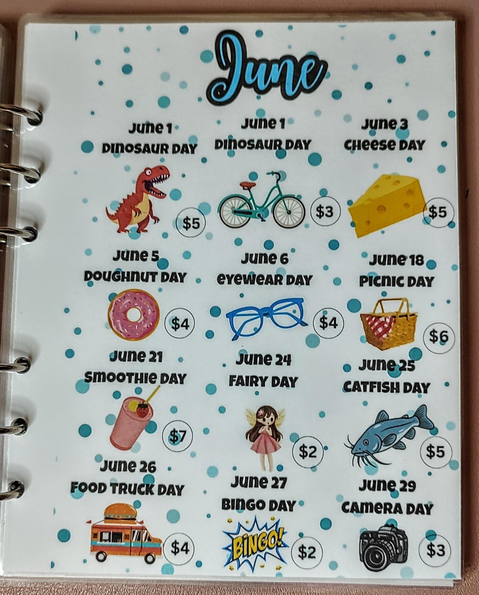 Crazy but Cute 2026 National Holiday Challenge Book | Printable ...
