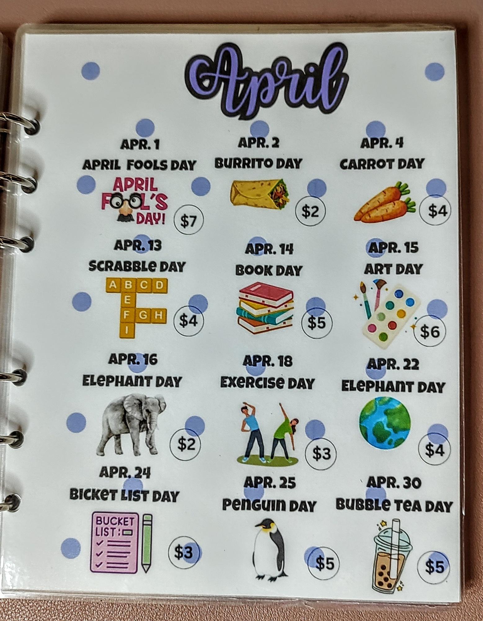 Crazy but Cute 2026 National Holiday Challenge Book | Printable ...