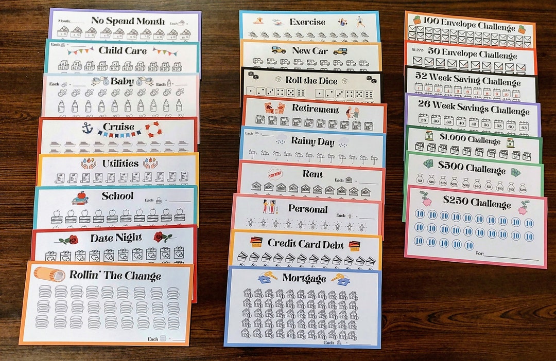 A6 Savings Challenge Cards Bundle: Budget Binder Inserts (printable) - Etsy