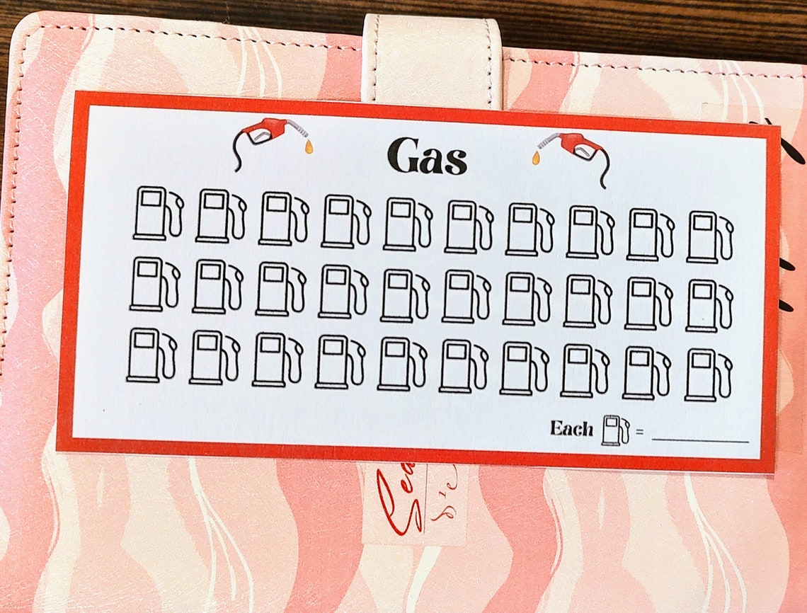 Gas Savings Challenge for A6 Cash Envelopes Printable Fits - Etsy