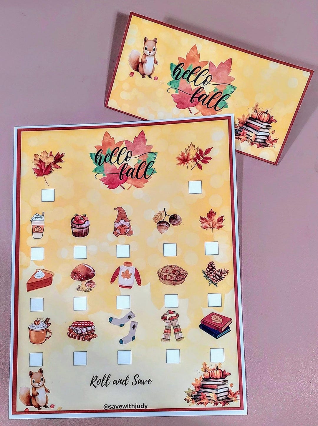 Hello Fall Savings Challenge With Envelope | 8X10 | 1 Sided Challenge ...